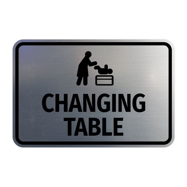 Signs ByLITA Classic Framed Changing Table Sign (Brushed Silver ...
