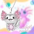 Cute Axolotl Pendant Necklace - Blue, Pink, Red Crystal - Kawaii ...