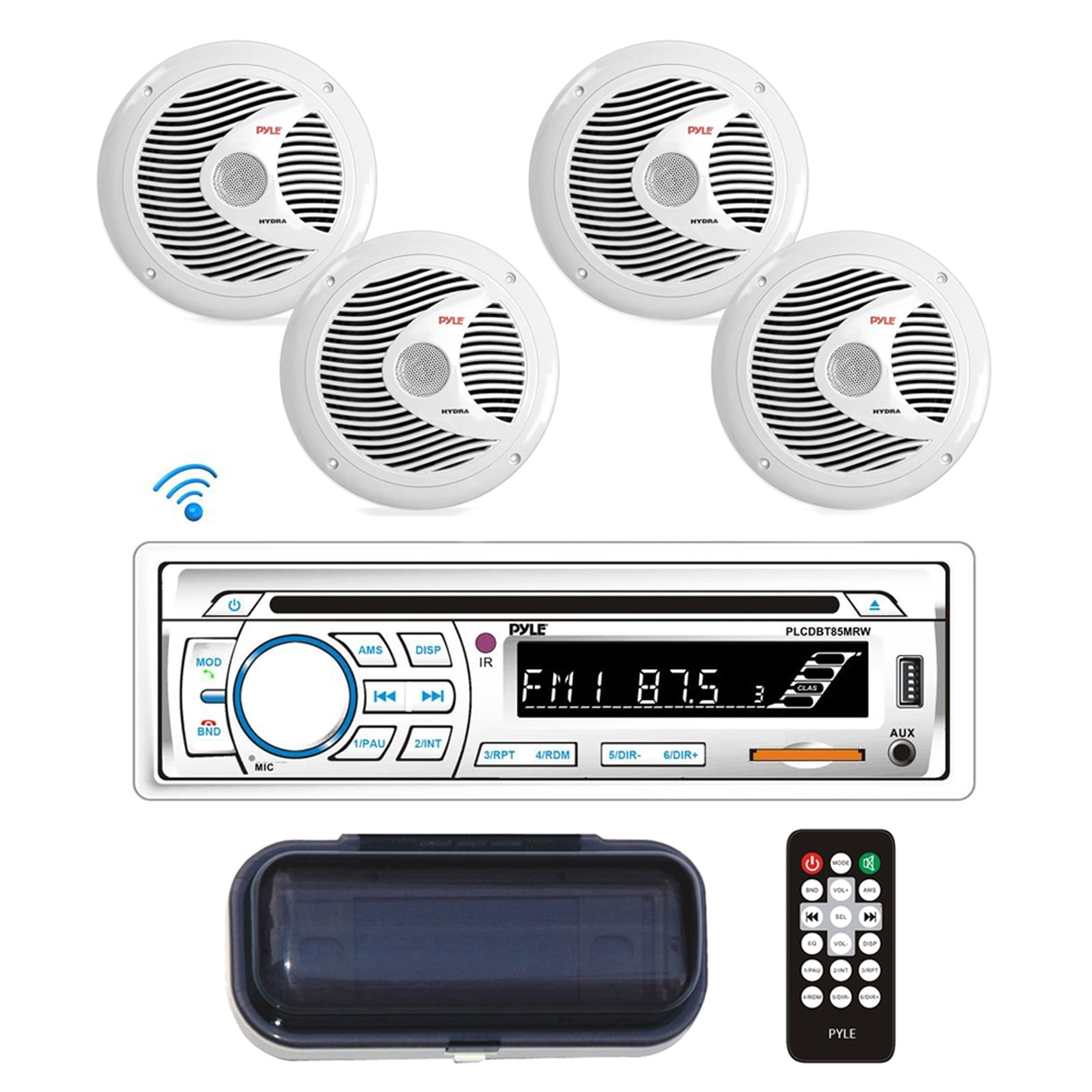 BT Marine Stereo Radio Receiver & Waterproof Speaker Kit, touch free ...