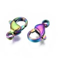 50pcs Ion Plating(IP) 304 Stainless Steel Lobster Claw Clasps Rainbow ...