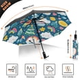 Christmas Cloud Pattern Umbrella Folding Sun Umbrella Travel Auto Open ...