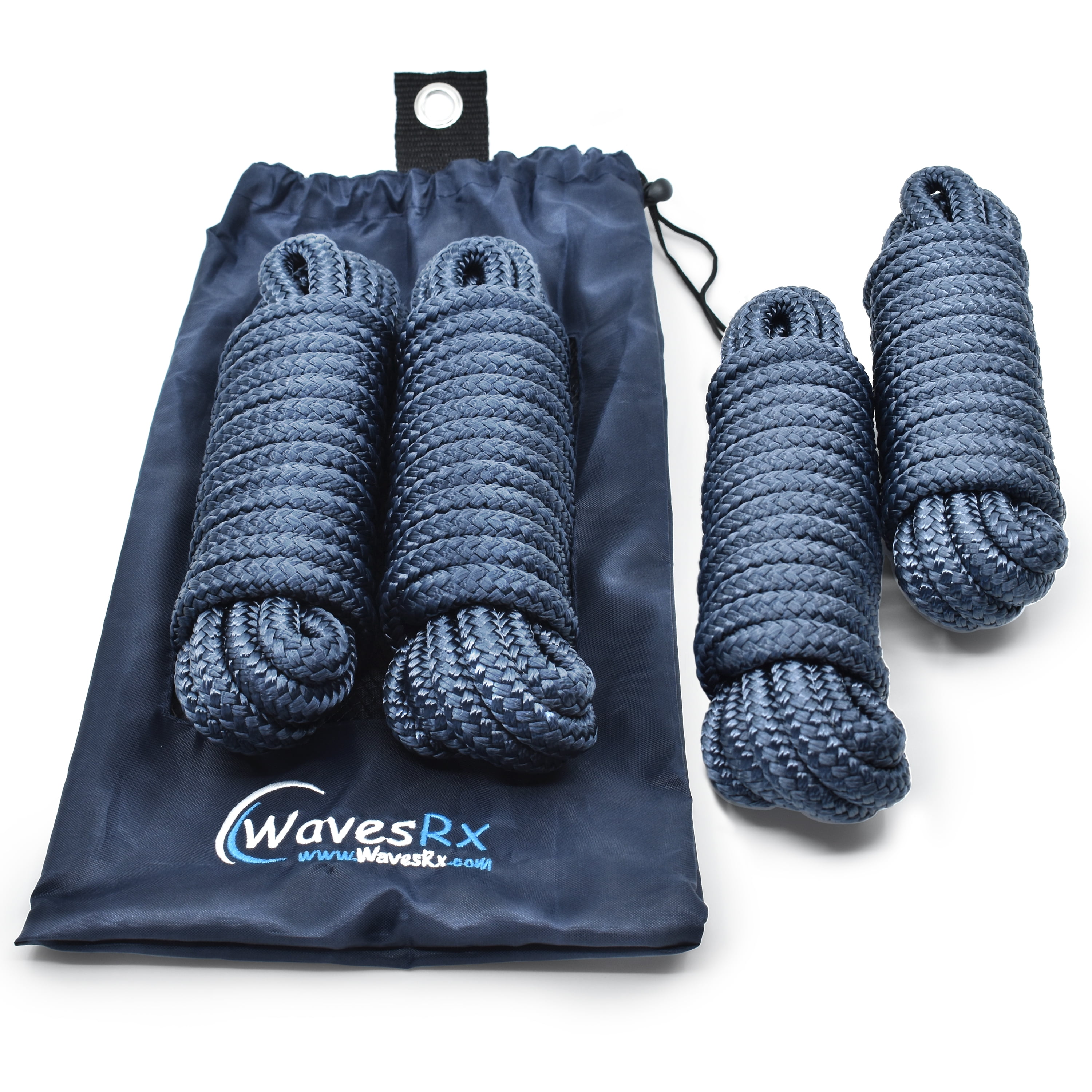 WAVESRX 3/8” x 15’ Premium Dock Lines for Boats & PWCs (4PK) | Hi ...