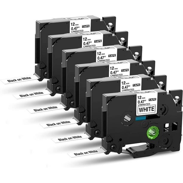 6-Pack TZe-231 Replacement for Brother P Touch Label Tape 12mm, TZ231 ...