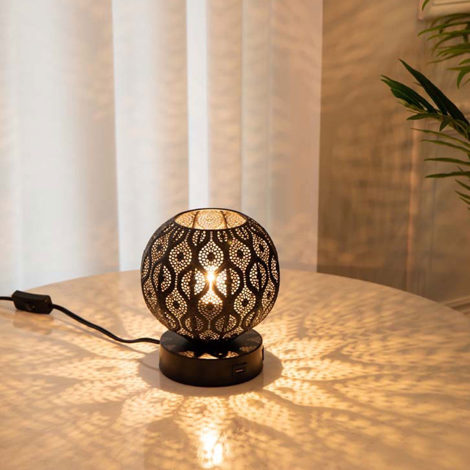 TIHLMK Sales Creative Desk Lamp Spherical Metal Craft Lampshade Star ...
