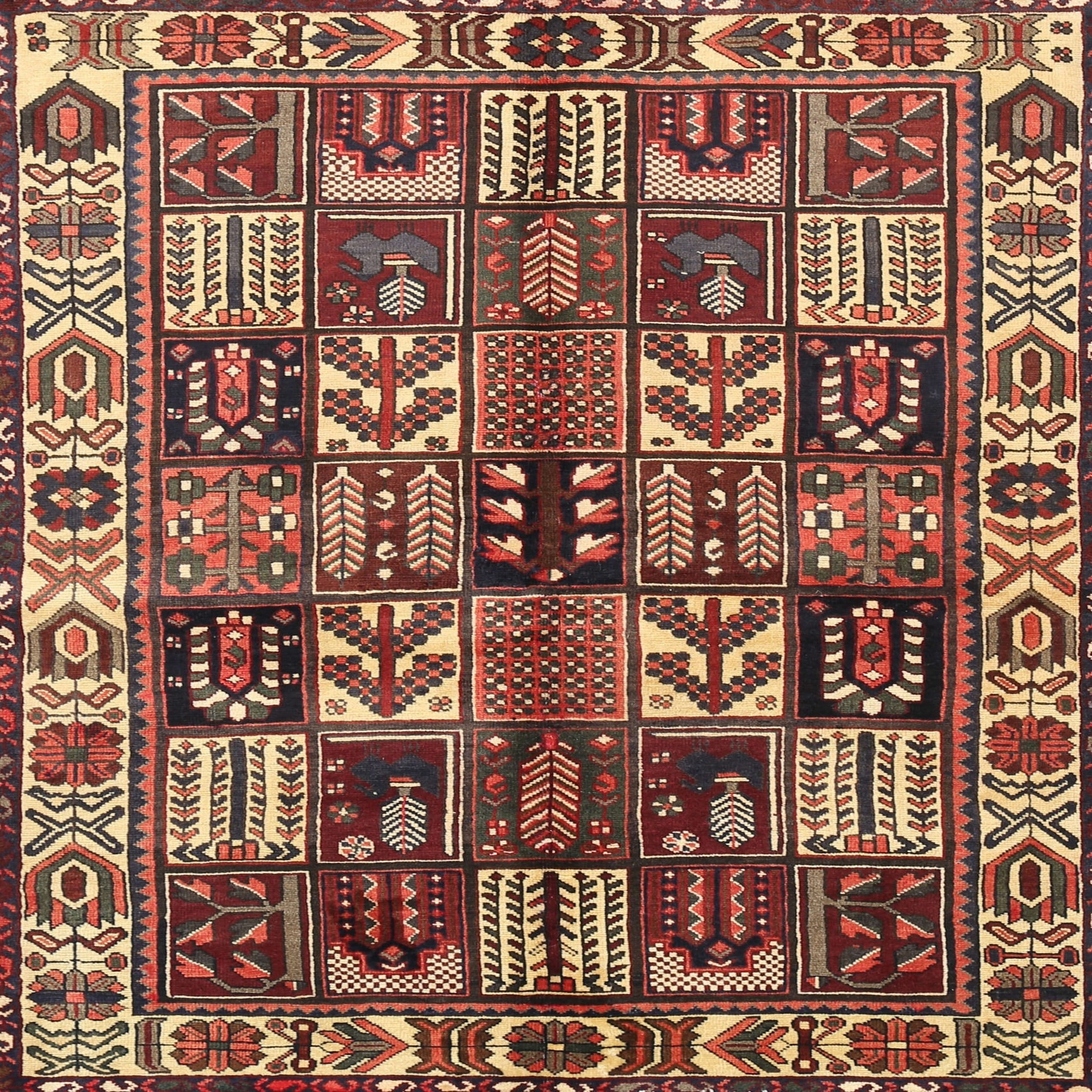 Ahgly Company Indoor Square Traditional Saffron Red Persian Area Rugs ...