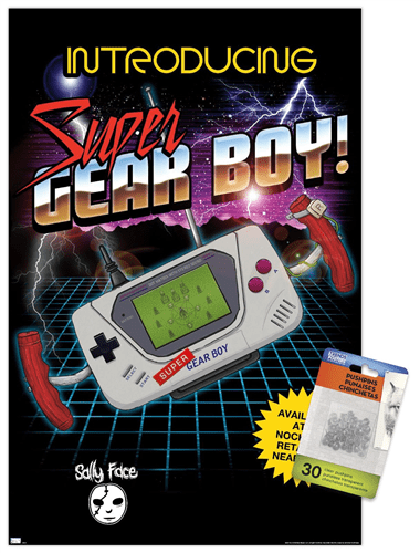 Sally Face - Super Gear Boy Wall Poster with Push Pins, 14.725" x 22. ...