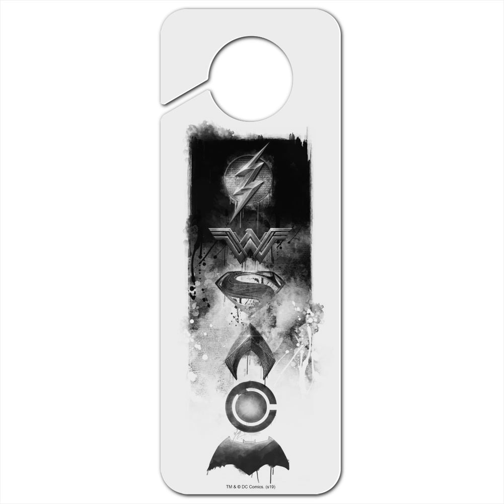 Justice League Justice League Emblems Plastic Door Knob Hanger Sign ...