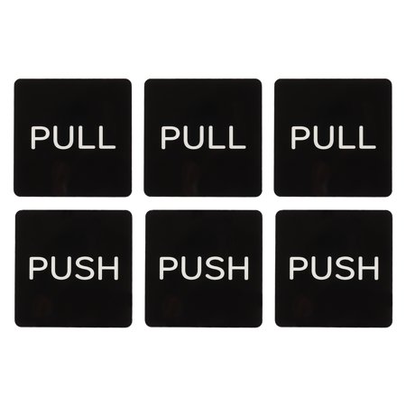 Uxcell 3.5x3.5" Push Pull Door Sign, 3 Pairs Acrylic Self-Adhesive Back ...