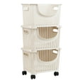 3-Tier Stackable Rolling Storage Bins, Plastic, White - Walmart.com