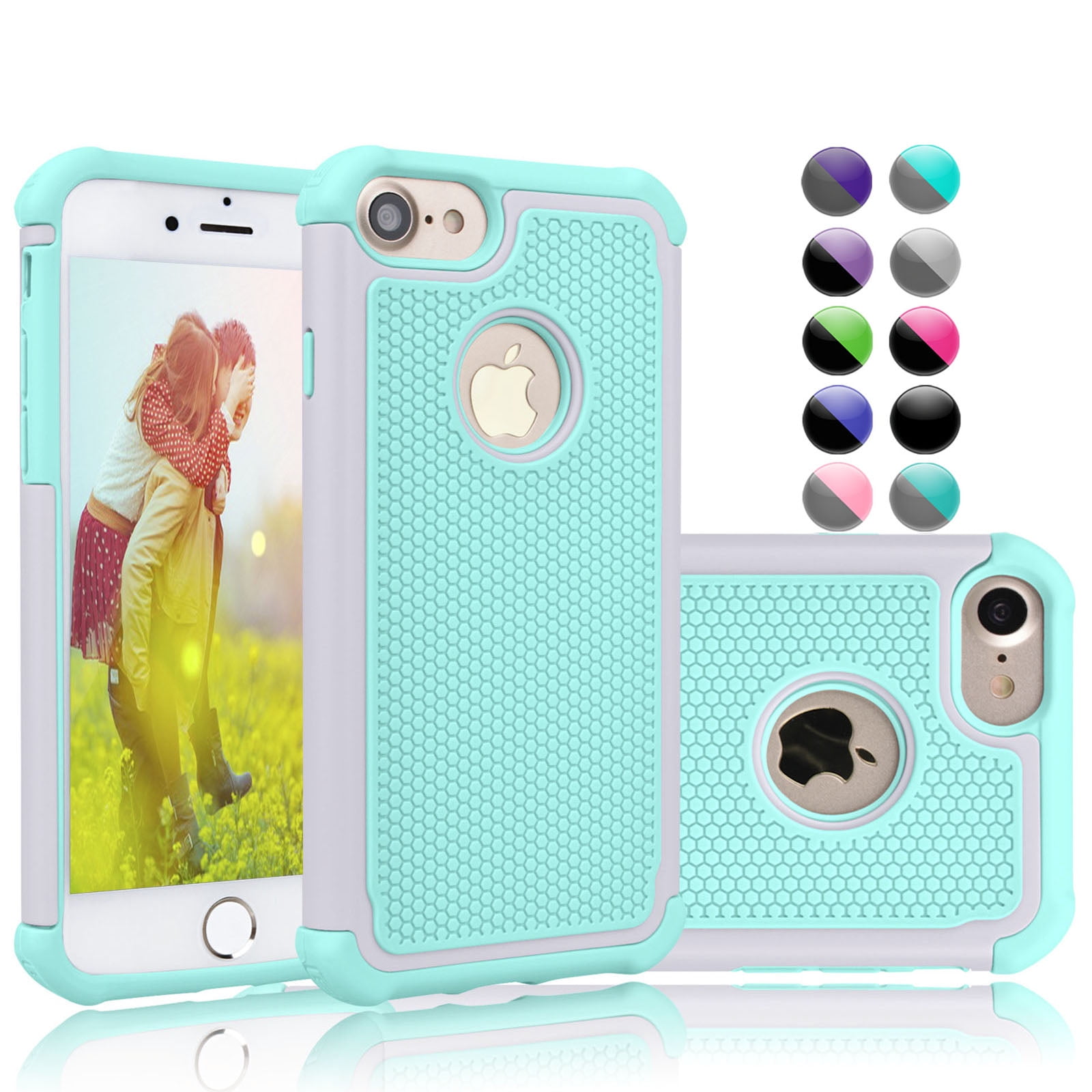 Apple iPhone 8 Case, iPhone 8 Cover, Njjex 2-Piece Shockproof Case For ...