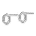 8mm 14k White Gold 1/5ct Lab Grown Diamond VS+ F+ Hexagon Post Earrings ...