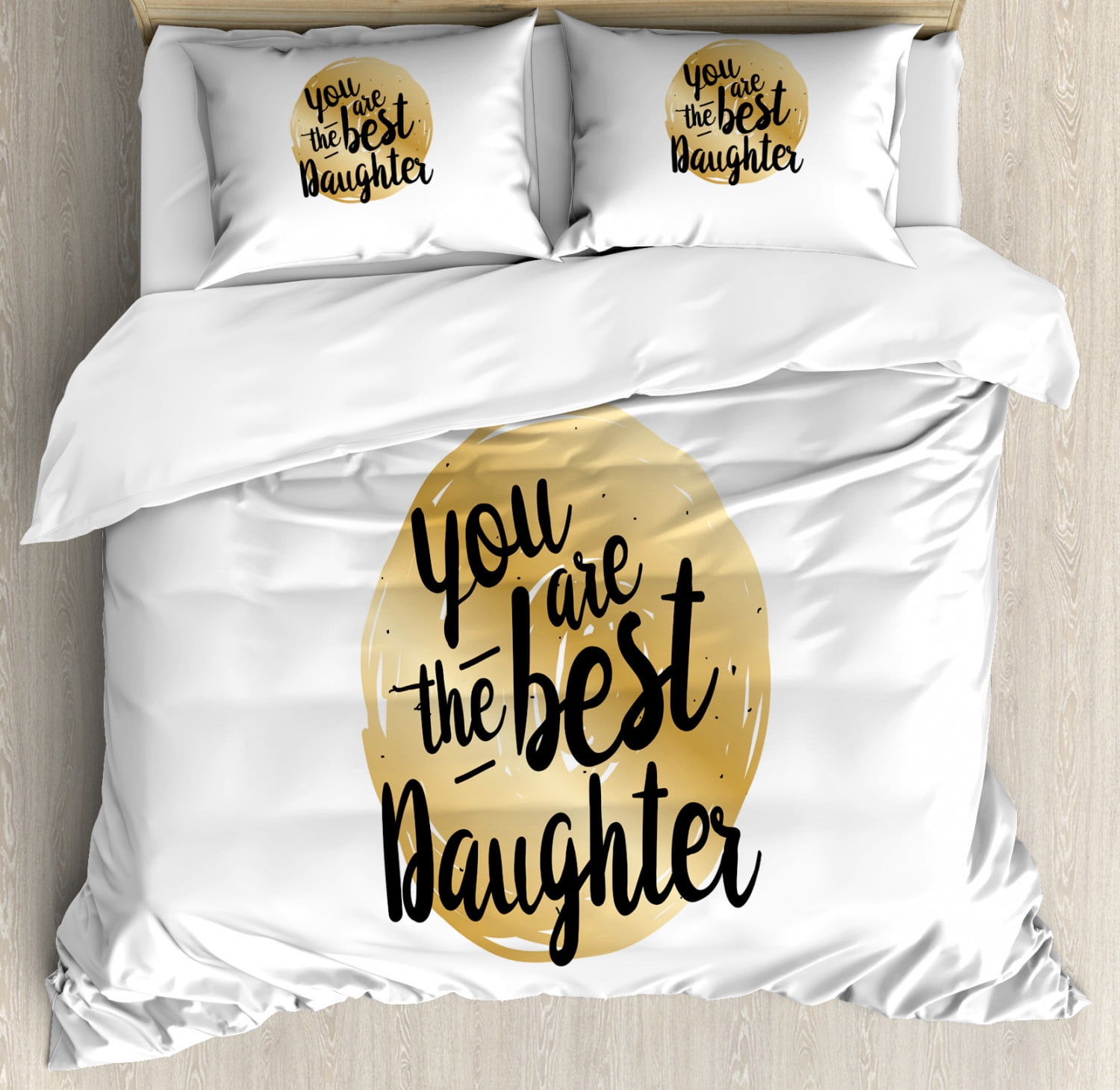 Daughter Queen Size Duvet Cover Set, Best Daughter Inscription with ...