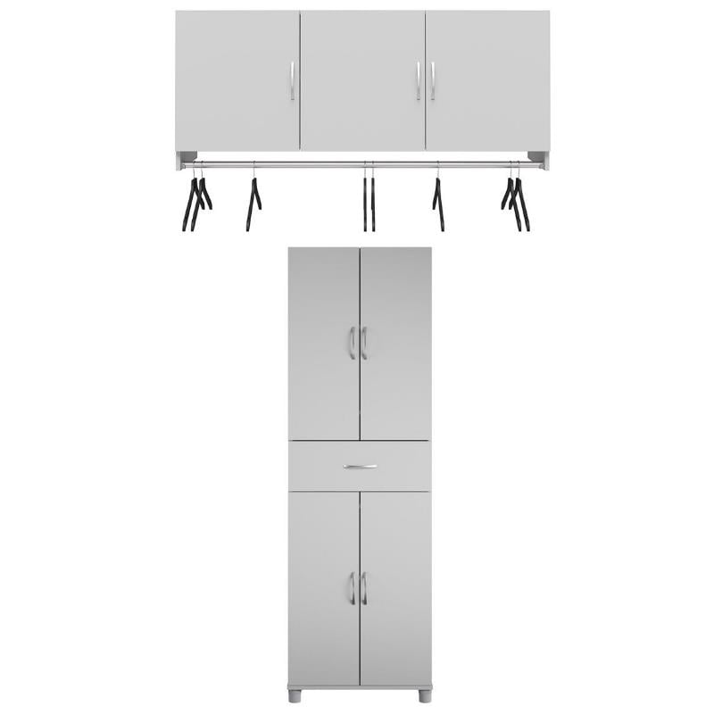 Home Square 2-Piece Set with Storage Cabinet with Drawer & 3-Door Wall ...