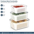 3-Pack Stackable Fridge Produce Containers with Removable Colanders ...