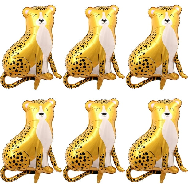 Leopard Balloons 6 Pcs Foil Helium Leopard Shaped Animal Party Balloons ...