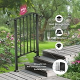 Redlife 2 Pack Handrails for Outdoor Steps, Fit 2 or 3 Steps Outdoor ...