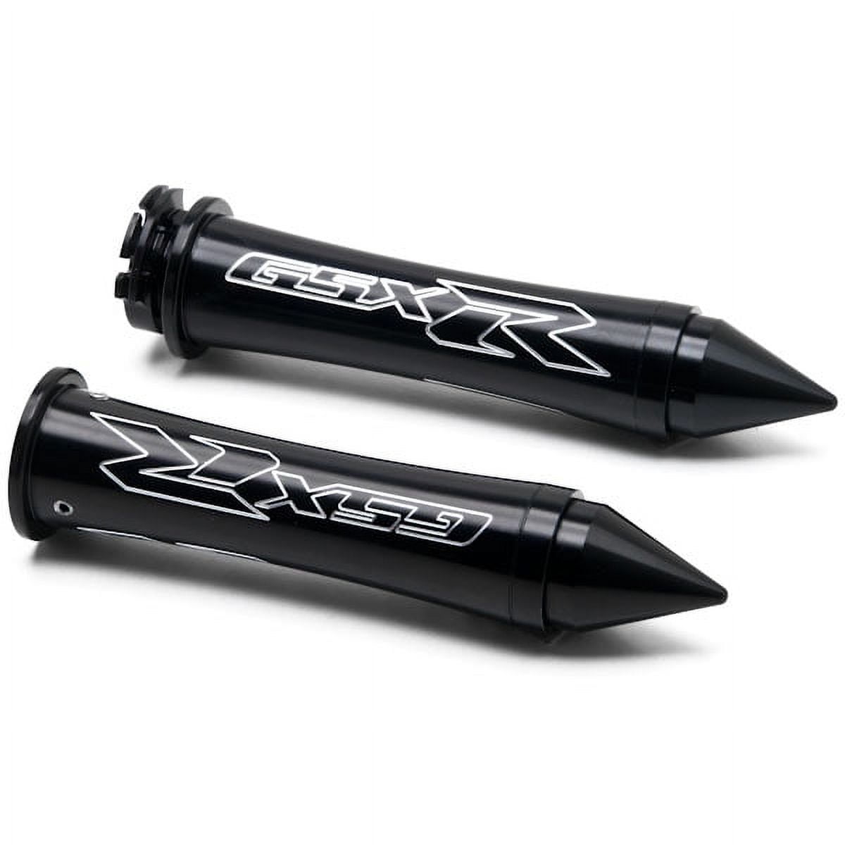 Click here for Krator Black Hand Grips Gsxr Logo Spiked Bar Ends... prices