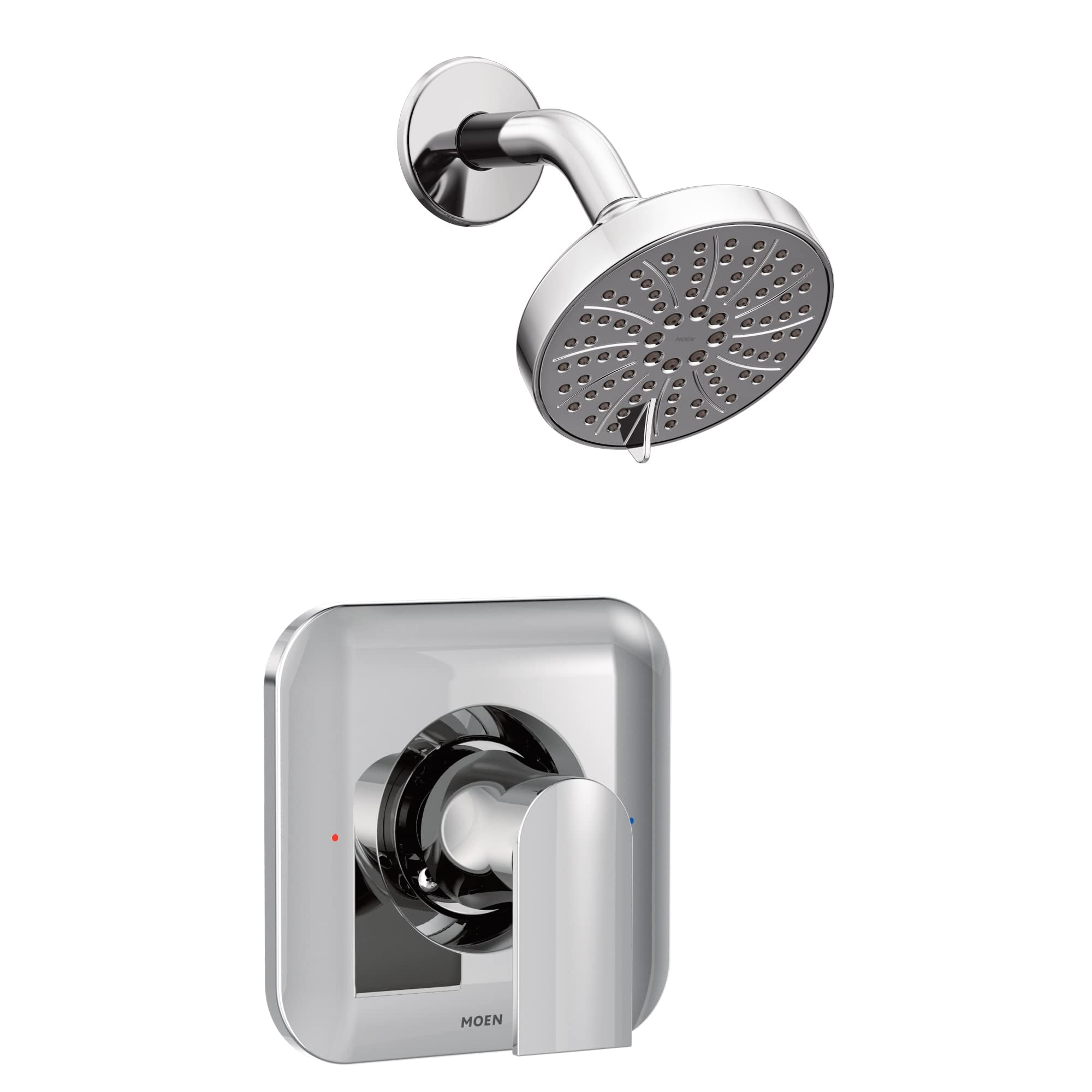 Moldura de ducha Moen Genta LX cromada con cabezal de ducha y asa ...