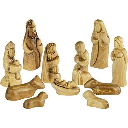 Holy Land Olive Wood Faceless Nativity Set from Israel, 12 Piece Unique ...