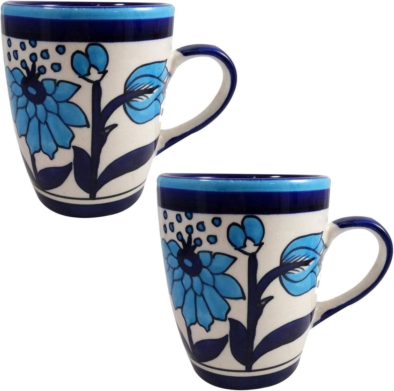 India Meets India Coffee Mug/Cup Ceramic Set of 2 Handmade | Khurja ...