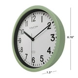 Mainstays Indoor Sage Analog Wall Clock 8.78 inches Round Modern Quartz ...