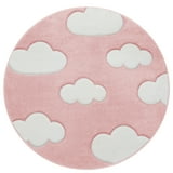 Paco Home Kids Rug with Charming Clouds for Nursery in Pastel Pink ...