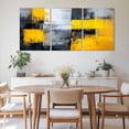 Abstract Color Block Canvas Wall Art 3 Panels, Yellow Block Gradient ...