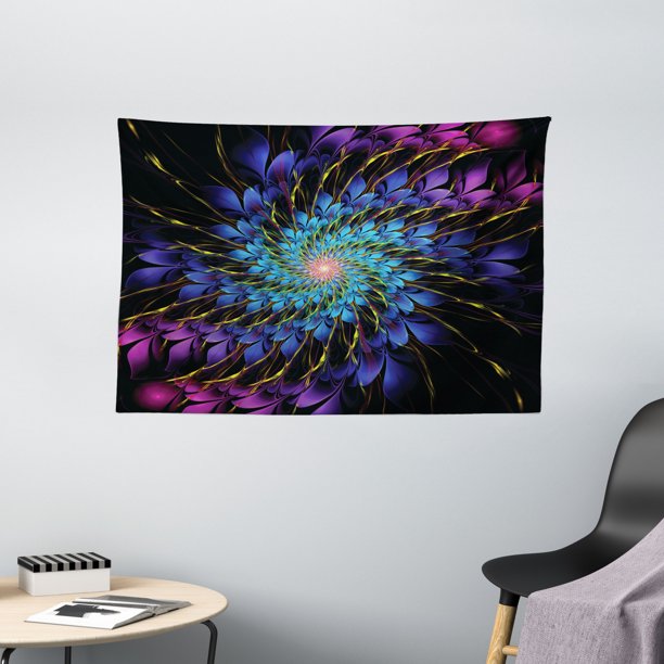 Trippy Tapestry, Vivid Color Petals Arranged in Vortex Abstract ...