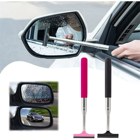 Portable Retractable Rear-View Mirror Wiper, Car Snow Scraper and Brush ...