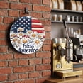 4th of July Round Metal Signs for Outside Retro Patriotic USA Flag Tin ...
