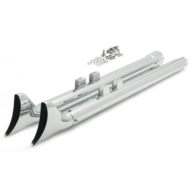 39" Slip on Fishtail Mufflers Exhaust Pipes for Harley Touring Street ...