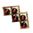 Qiysamall Foldable Wooden Tabletop Wine Rack Holder Bottle Server for 6 ...