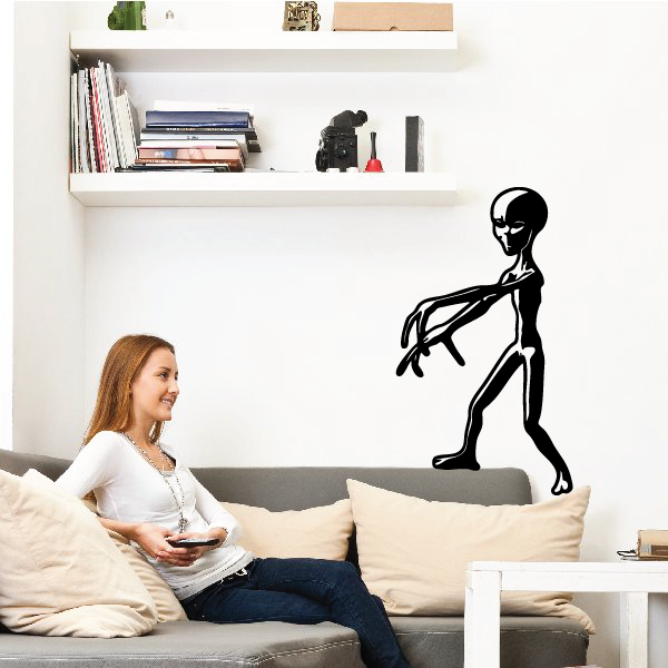 Spooky Alien Creeping Shaded Decal - 36 Inches - Walmart.com