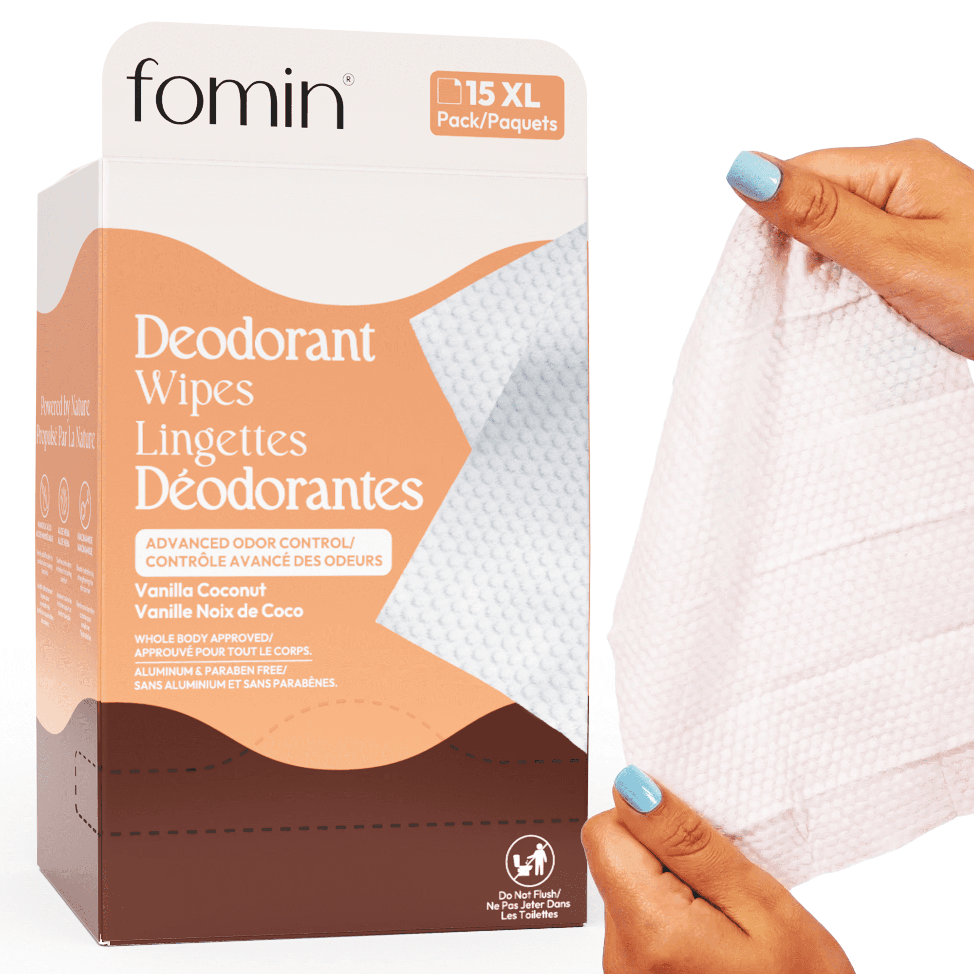 Click here for Fomin Travel Deodorant Wipes - Vanilla Coconut - 1... prices