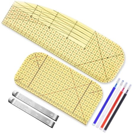 8 Pieces Hot Ironing Ruler Set, Include 2 Pieces Hot Iron Measuring ...