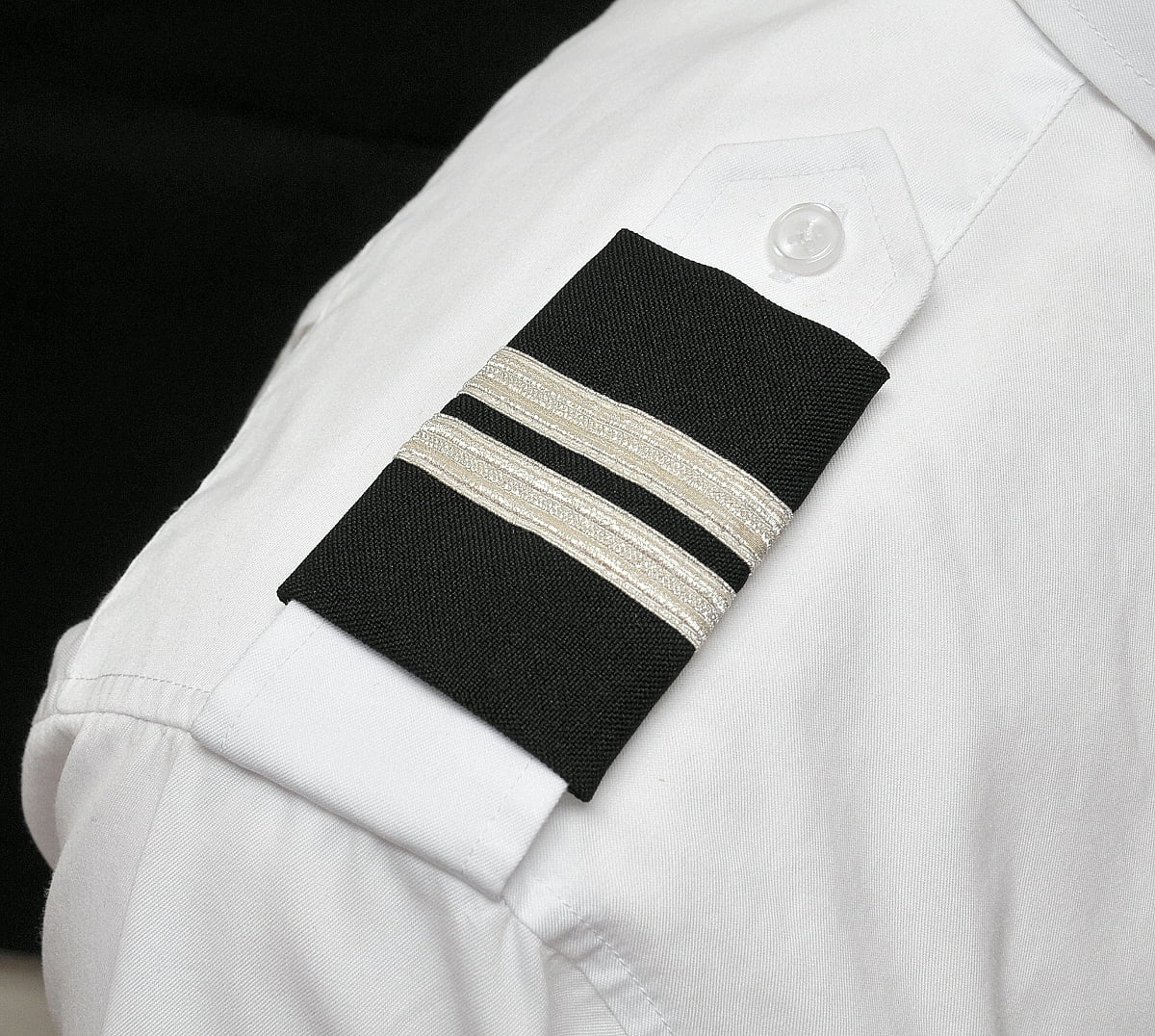 Peachtree Pilot Epaulets Flight Engineer Two Bar Silver Metallic on ...