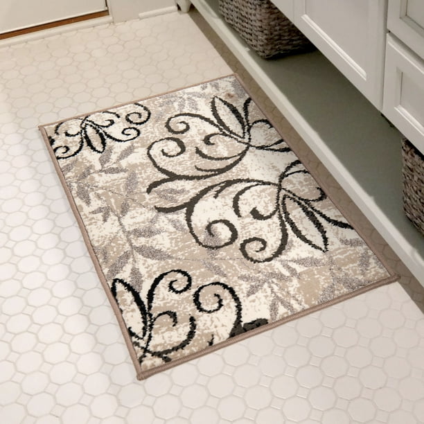 Better Homes & Gardens Iron Fleur Area Rug, Beige, 1'8" x 2'10 ...