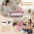 JOYMOR 7 in 1 Bedside Bassinet with Changing Table, Pink Bassient for ...