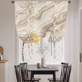 Beige Marble Tie Up Curtains for Window, Thermal Insulated Balloon ...