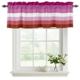 Color Stripes 2 Panels Kitchen Valance, Red Purple Pink White Striped ...