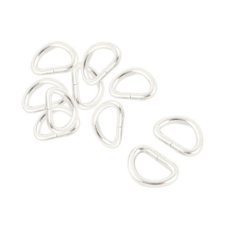 Bag Metal D Shaped Strap Adjustive Loop Ring Buckle Fastener Silver ...