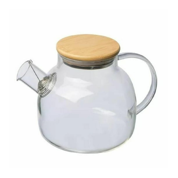 Jarra Tetera Infusora Vidrio Filtro Bambú 1100 Ml Para Fuego Humo ...