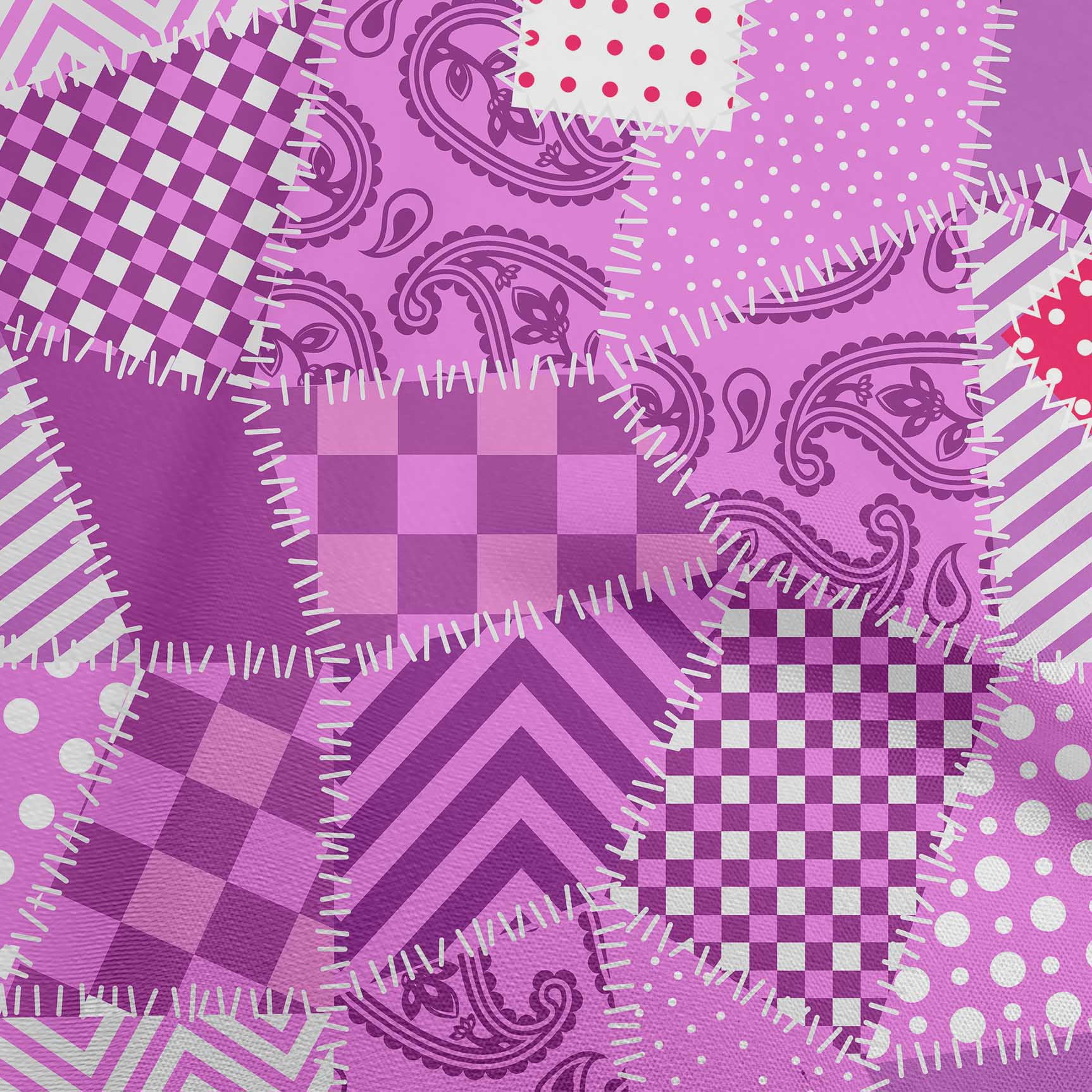 oneOone Cotton Poplin Purple Fabric Block Quilting Supplies Print ...
