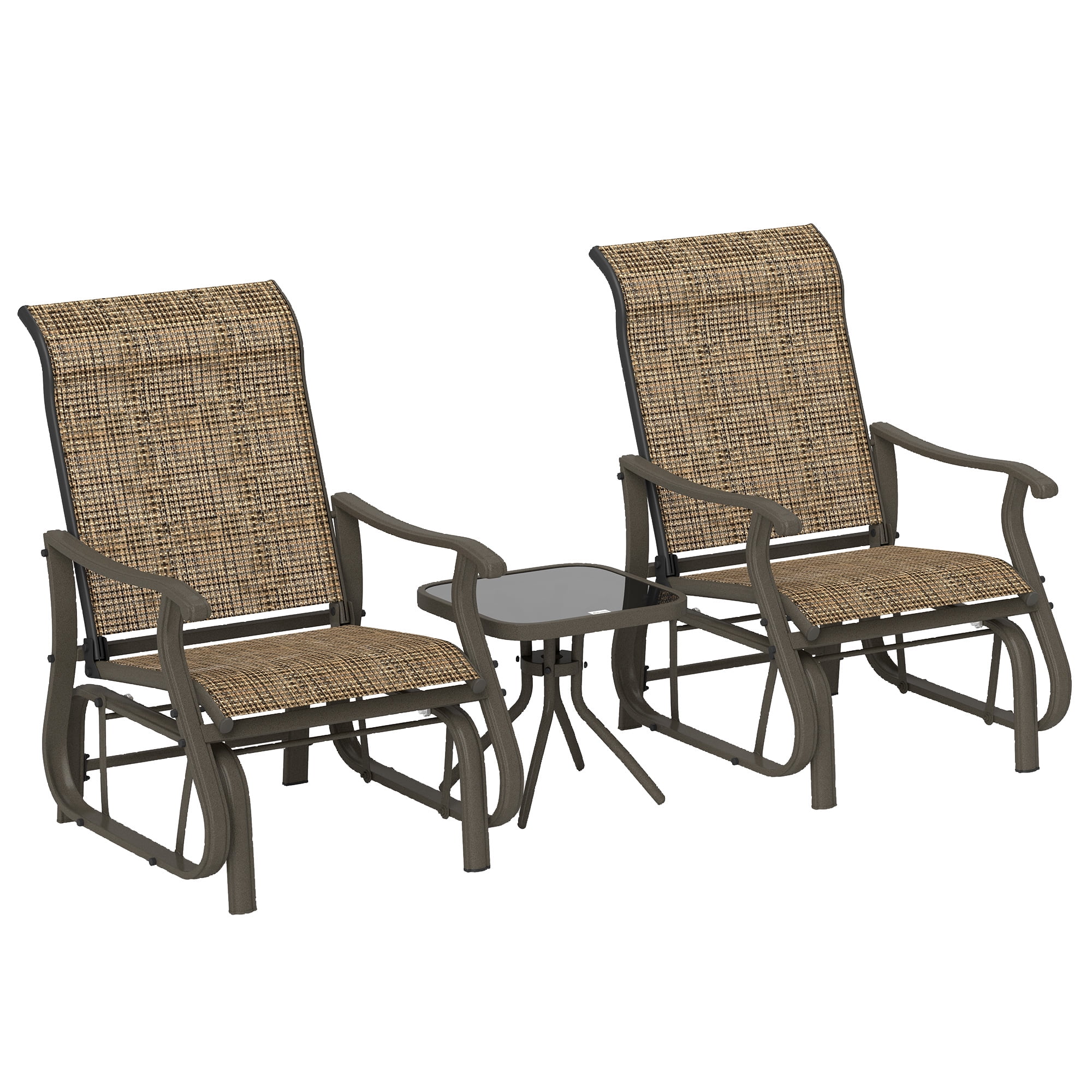 Click here for Outsunny 3pcs Glider Rocking Chairs With Table For... prices