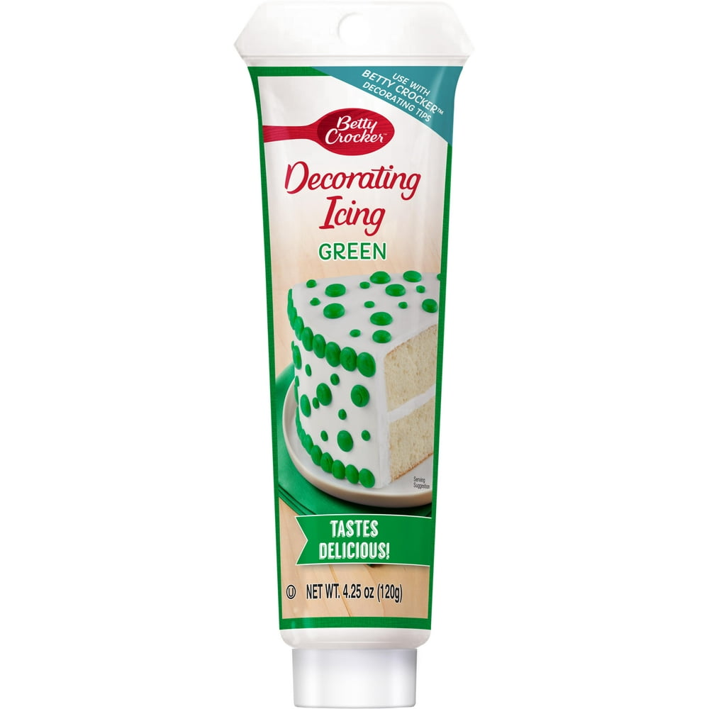 Betty Crocker Decorating Icing Tube, Green, 4.25 Ounces - Walmart.com ...