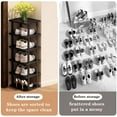 Vertical Shoe Rack - Tall Narrow Shoe Organizer, 5 Tier Bamboo Shelf ...
