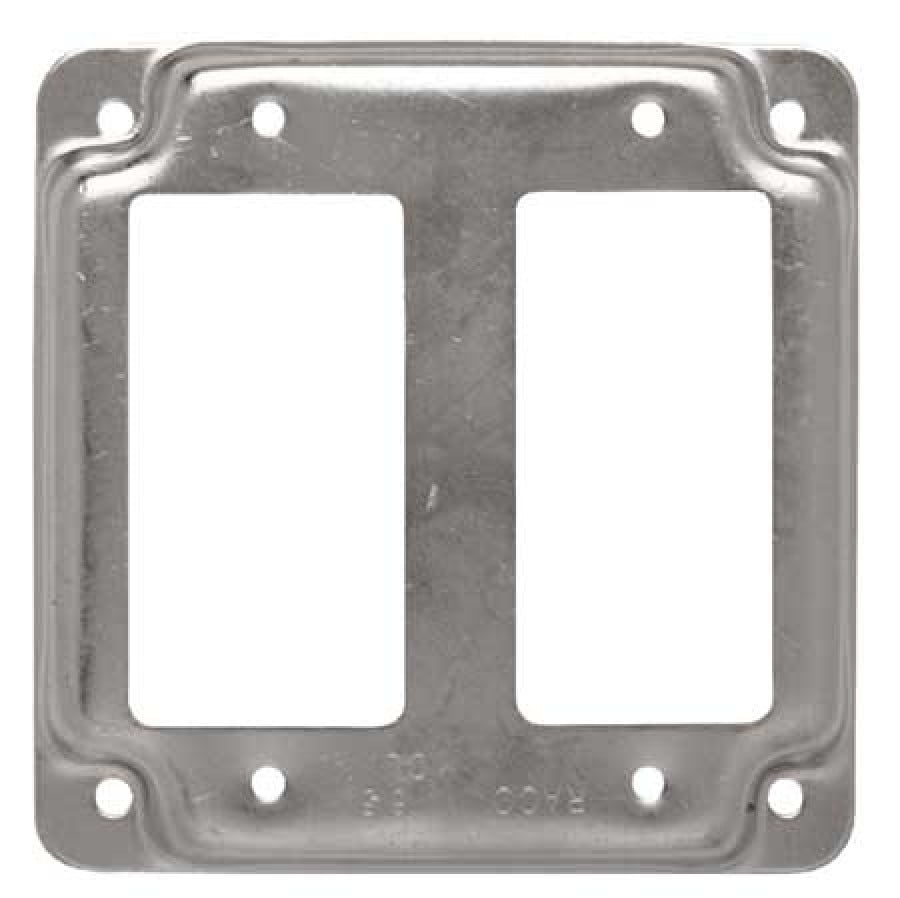 Raco Square Steel 2 gang Box Cover For 2 GFCI Receptacles - Walmart.com ...