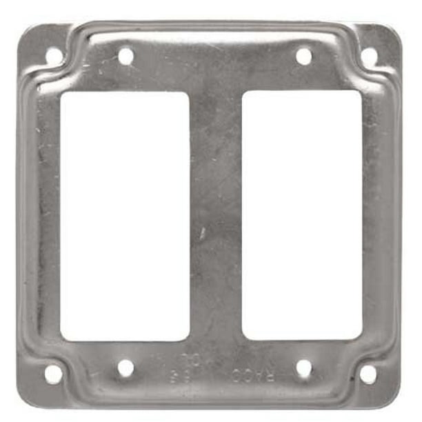 Raco Square Steel 2 gang Box Cover For 2 GFCI Receptacles - Walmart.com ...