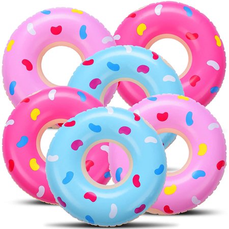 6 Packs Inflatable Pool Donuts Mini Sprinkle Donut Inflatables ...