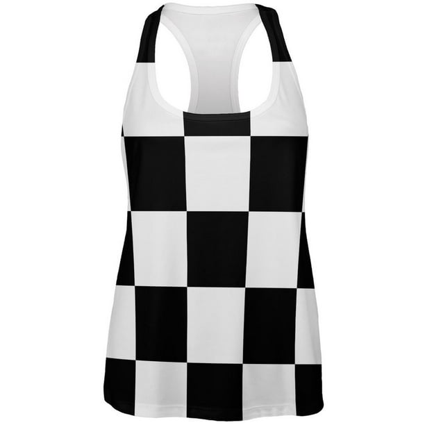 Old Glory - Finish Line Checkered Flag All Over Womens Racerback Tank ...